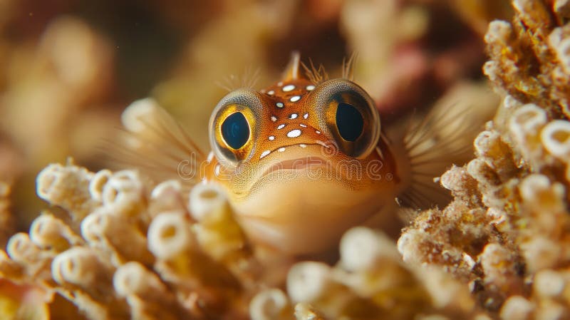 Curious Goby Fish Portrait with Big Eye Looking Stock Illustration ...