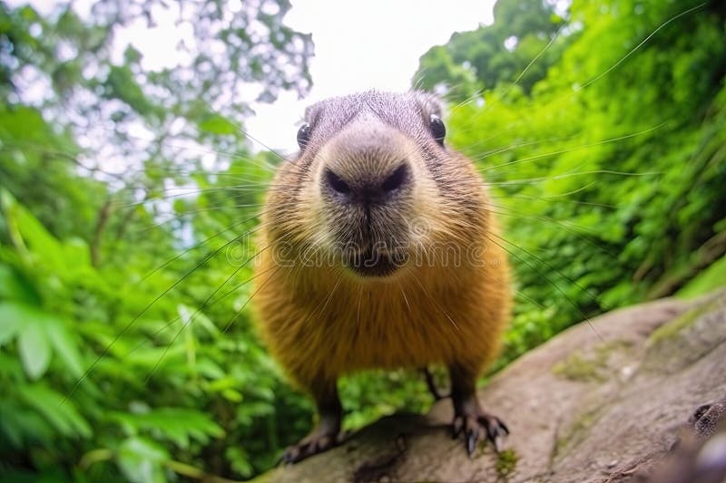 Curious Hamster Rodent Looking from the Grass at Summer Day. Stock ...