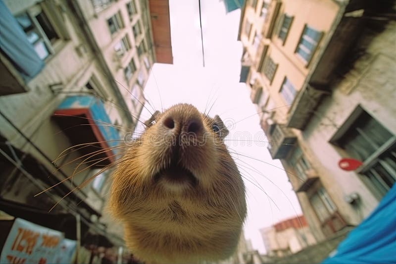 Curious Hamster Rodent on the Street at Summer Day. Stock Photo - Image ...