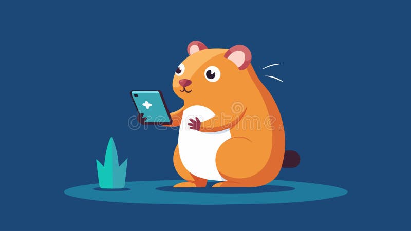 A Curious Hamster Standing on Its Hind Legs Staring at the Device As it ...