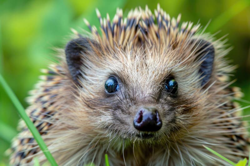 A Curious Hedgehog Looks Directly into the Camera. Stock Image - Image ...