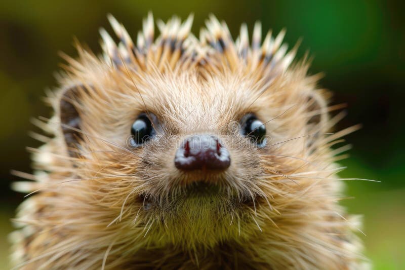 A Curious Hedgehog Looks Directly into the Camera. Stock Photo - Image ...