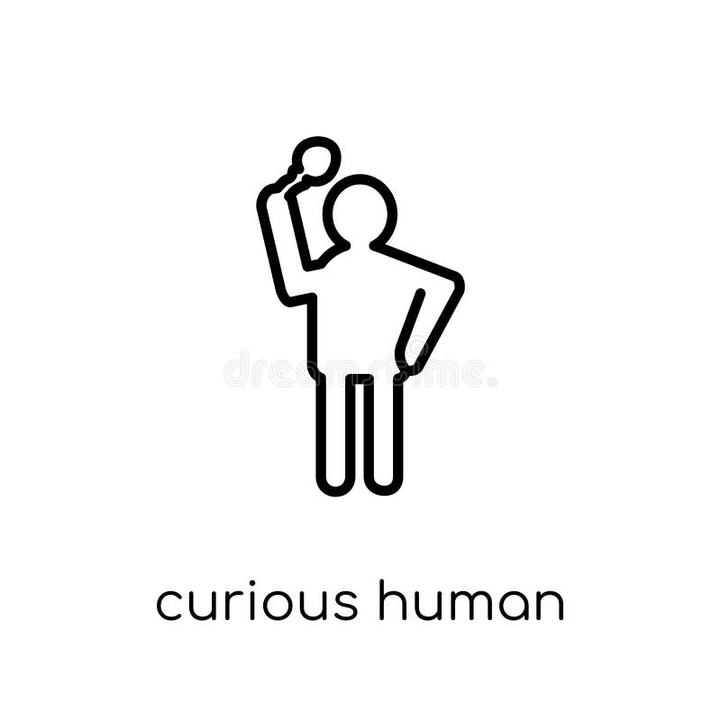 Linear Curious Human Icon from Feelings Outline Collection. Thin Line ...