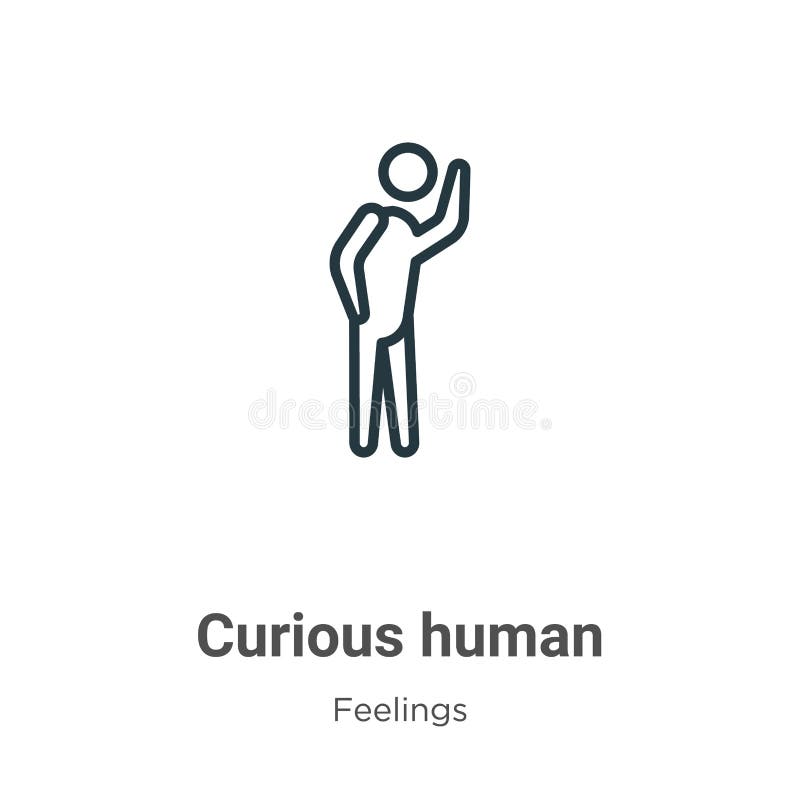 Curious Human Outline Vector Icon Thin Line Black Curious Human Icon
