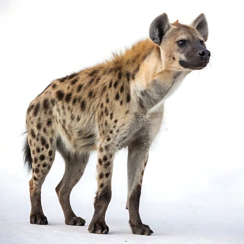 Curious Hyena Standing Confidently, Showcasing Its Spotted Coat and ...