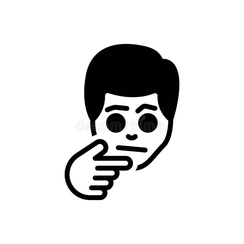 Black Solid Icon for Curious, Inquisitive and Think Stock Vector ...