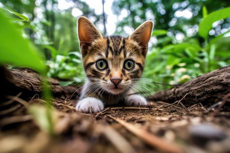 Curious kitten stock illustration. Illustration of wildlife - 279162384