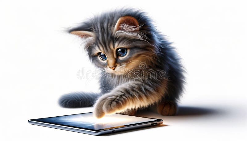 Touchscreen Exploration: a Kitten S Realistic Encounter. Generative AI ...