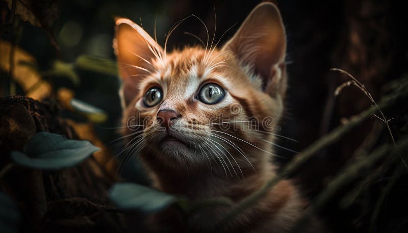 Curious Kitten Staring, Playful, Cute and Fluffy Generated by AI Stock ...