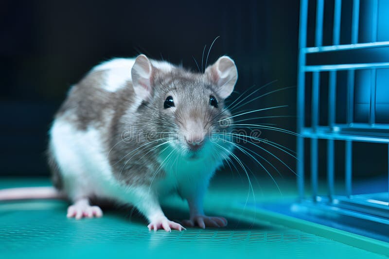 Curious Laboratory Rat in Research Environment Stock Illustration ...