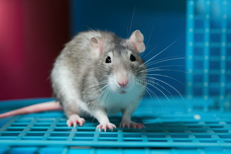 Curious Laboratory Rat in Research Environment Stock Illustration ...