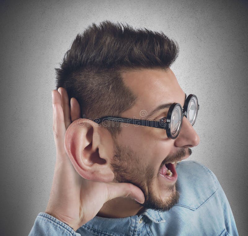 Curious man stock image. Image of hollow, voice, notice - 49493369