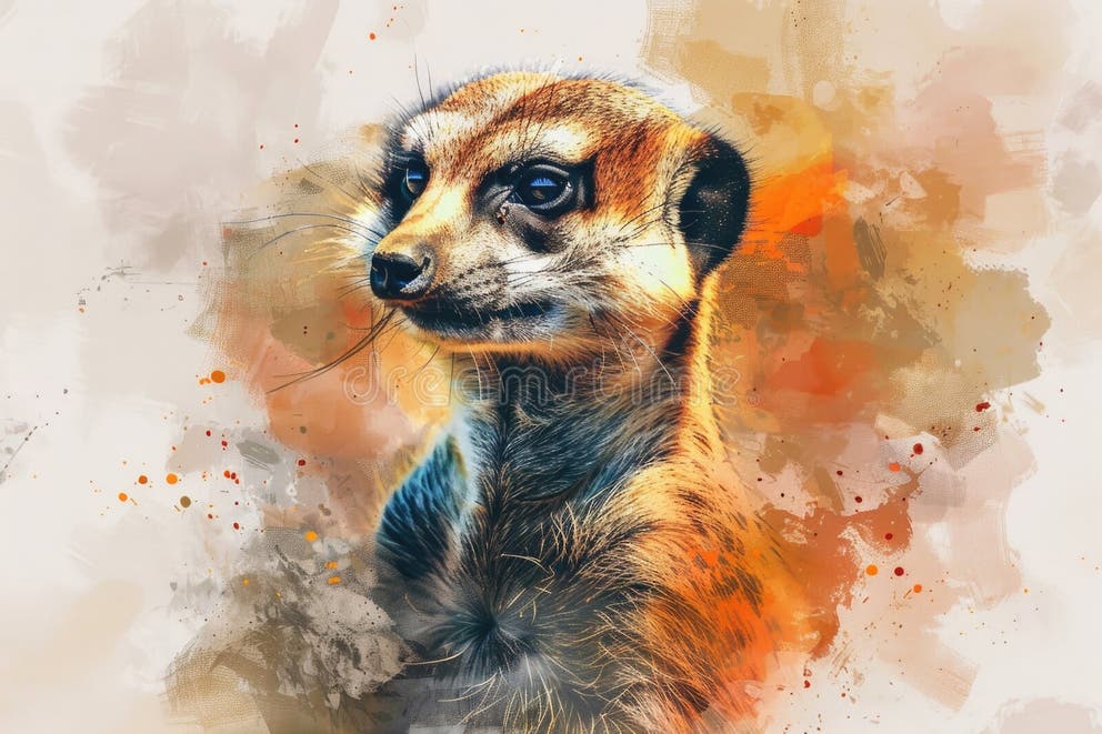 A Curious Meerkat Staring Directly at the Viewer Stock Image - Image of ...