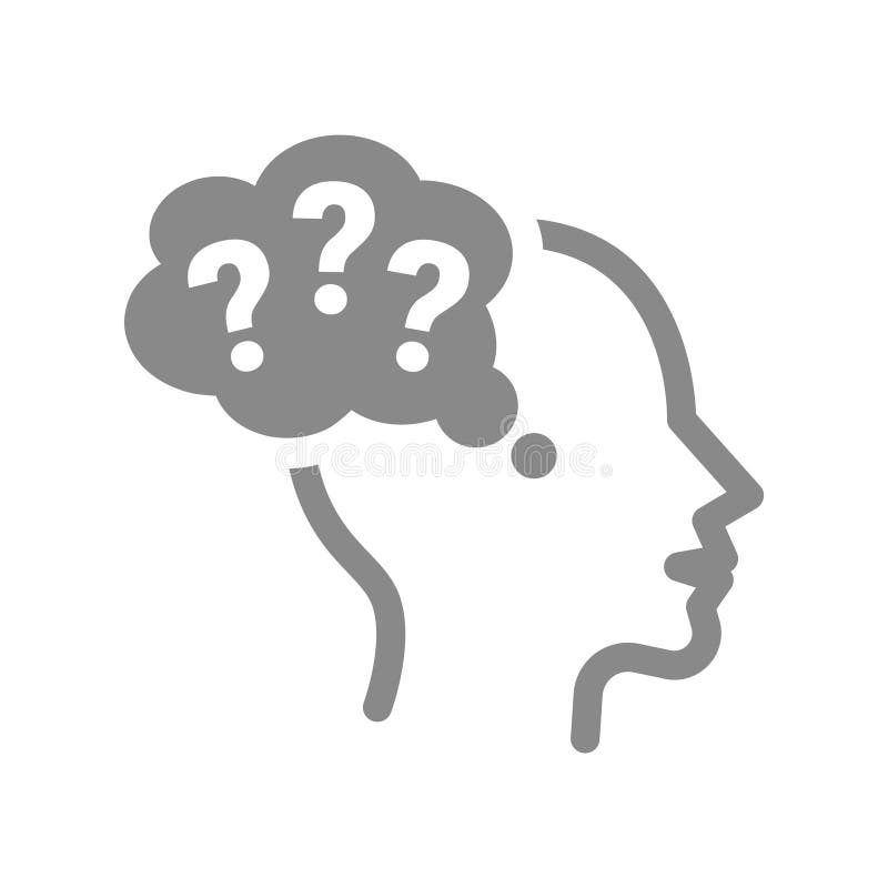 Curious Mind, Brain with Question Mark Vector Icon Stock Vector ...