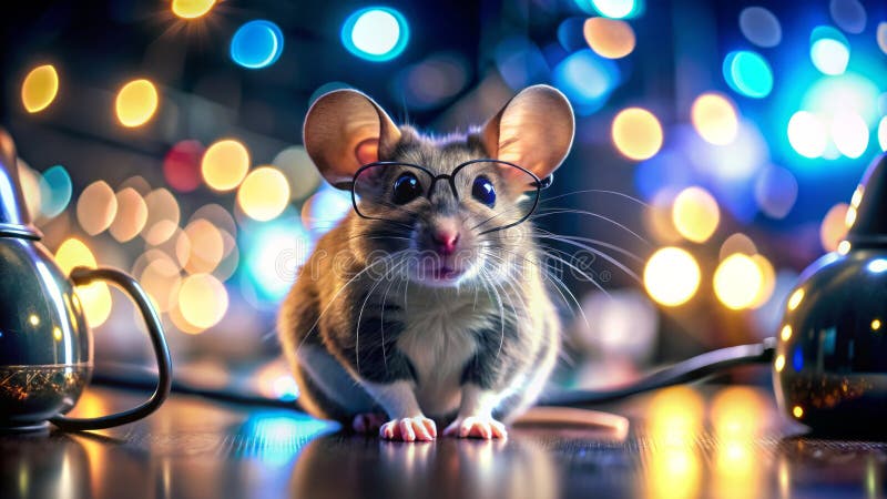 Curious Mouse on a Desk a TechInspired Photographic Moment Stock ...