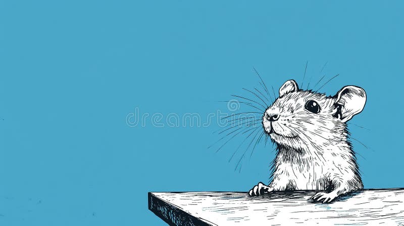 Curious Mouse Peeking Over Blue Surface Stock Photos - Free & Royalty ...