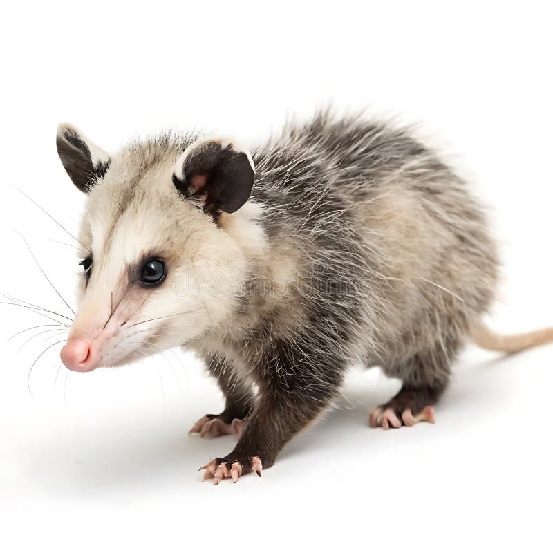 A Curious Opossum Standing on All Fours, with a Gentle yet Cautious ...