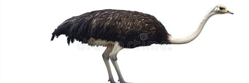 Curious Ostrich Extends Long Neck Against a Clean White Backdrop ...