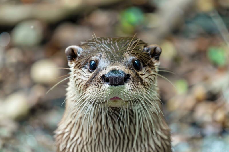 A Curious Otter Looks Directly into the Camera. Stock Photo - Image of ...