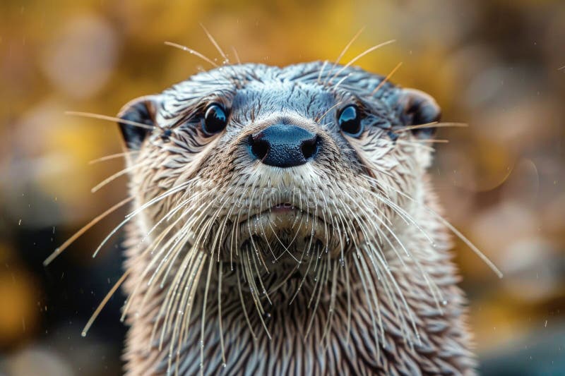 A Curious Otter Looks Directly into the Camera. Stock Image - Image of ...