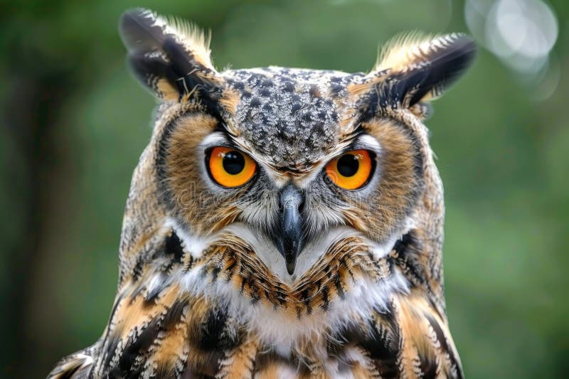 A Curious Owl Looks Directly into the Camera. Stock Image - Image of ...