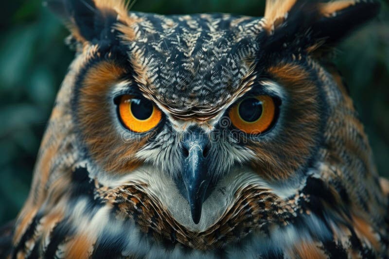 A Curious Owl Looks Directly into the Camera. Stock Photo - Image of ...