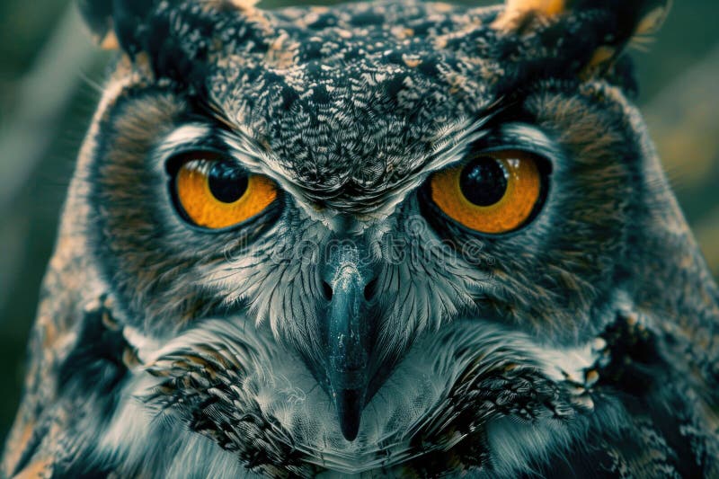 A Curious Owl Looks Directly into the Camera. Stock Photo - Image of ...