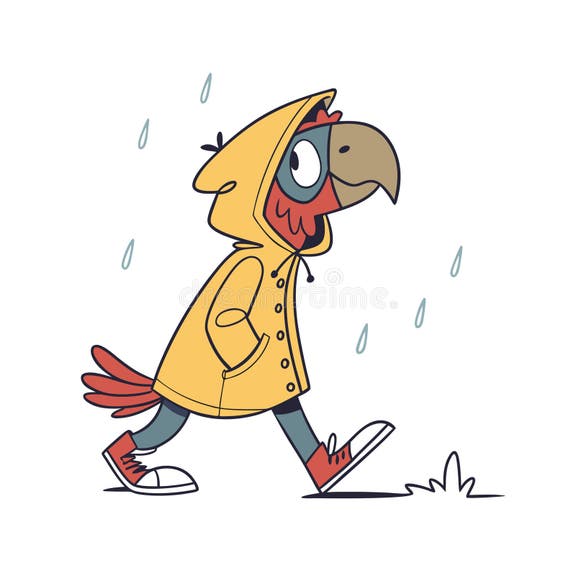 Curious Parrots Sprightly Walk Stock Illustration - Illustration of ...