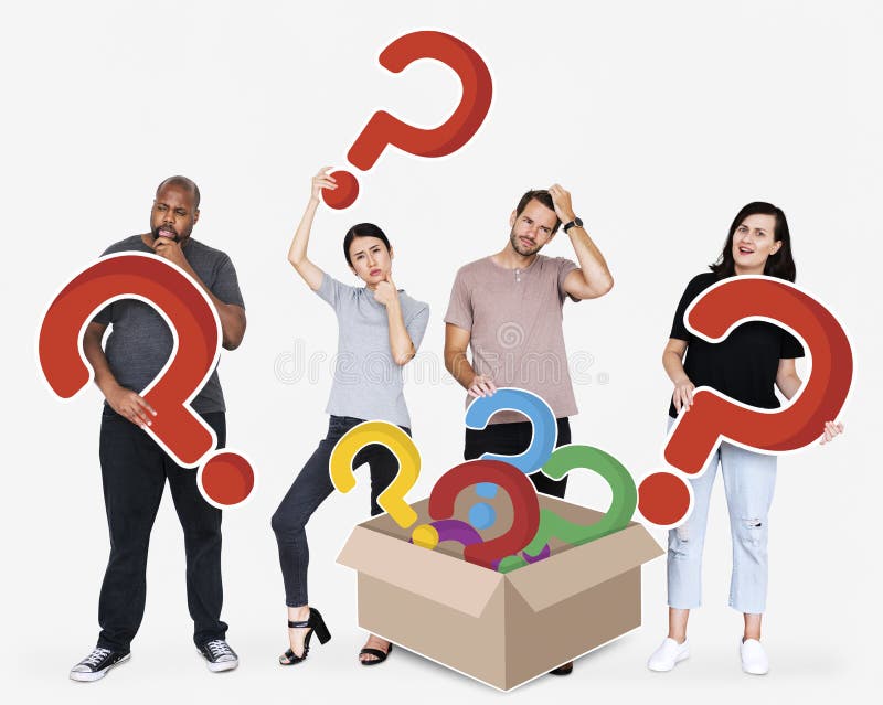 Curious People with Question Marks Stock Photo - Image of curious ...