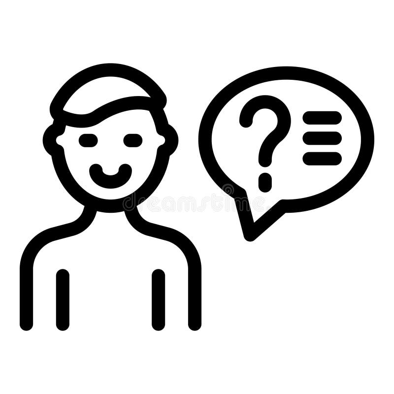 Curious Person Icon with Question Bubble Stock Vector - Illustration of ...