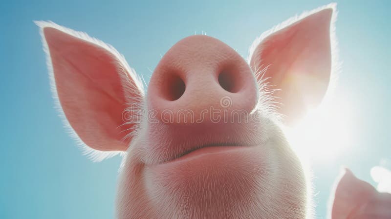 A Curious Pig Gazes Directly at the Camera with an Inquisitive ...
