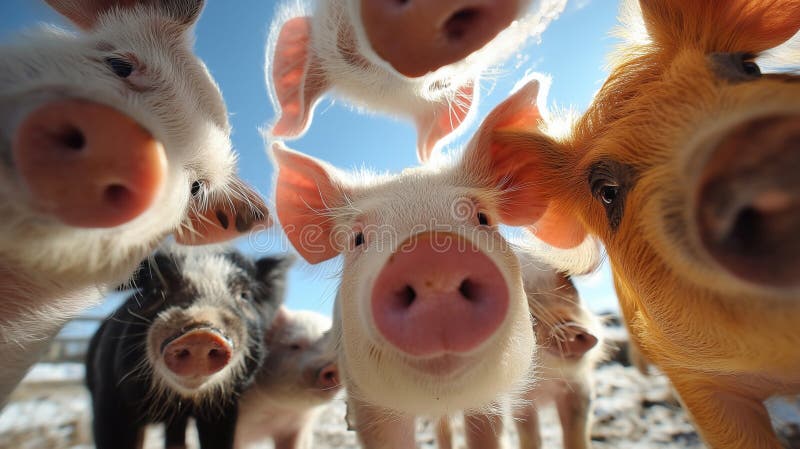 Curious Piglets Looking into Camera Stock Image - Image of curiouspig ...