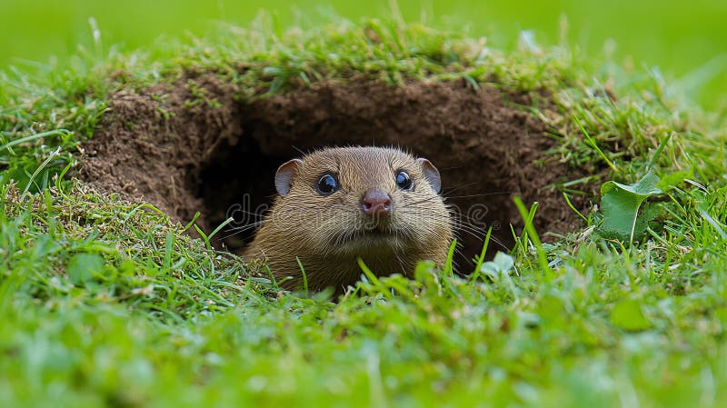 Curious Pocket Gopher Peeking Out from Its Burrow, Curious Wildlife ...
