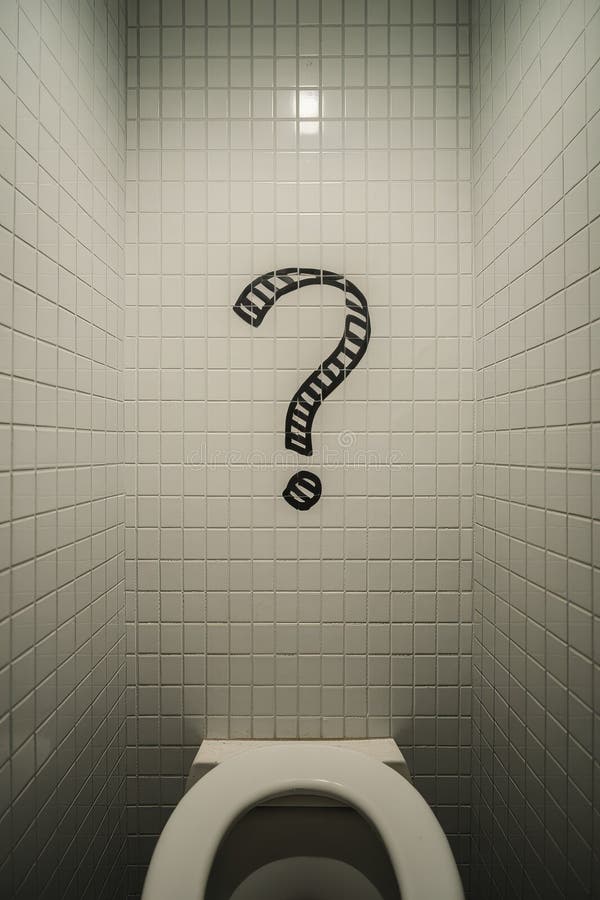 Curious Question Mark in Minimal Restroom Stock Illustration ...
