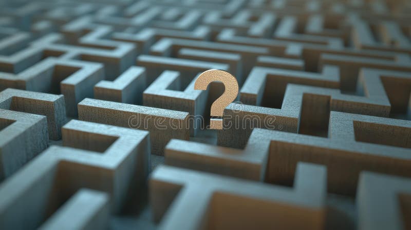 A Curious Question Mark Stands at the Center of a Maze, Inviting ...