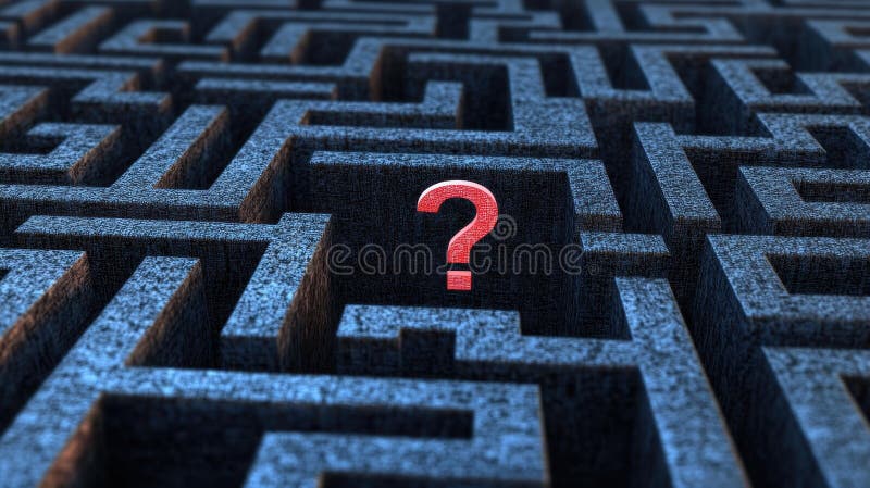 A Curious Question Mark Stands at the Center of a Maze, Inviting ...