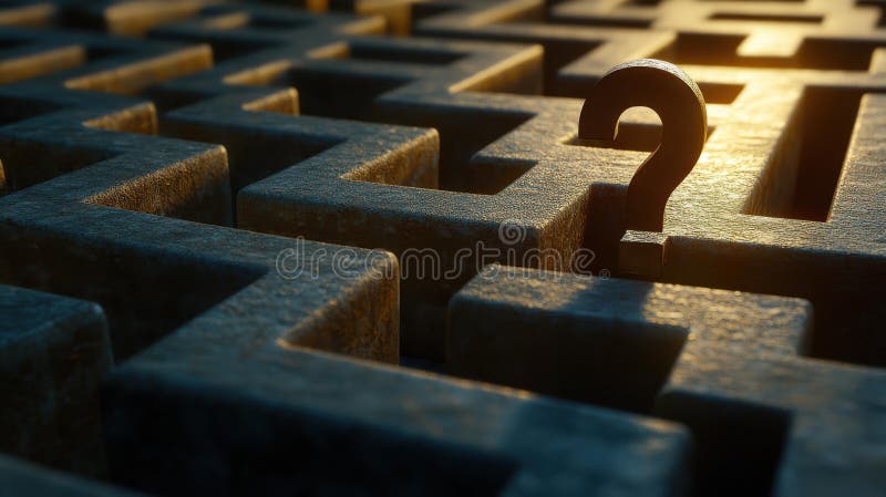 A Curious Question Mark Stands at the Center of a Maze, Inviting ...