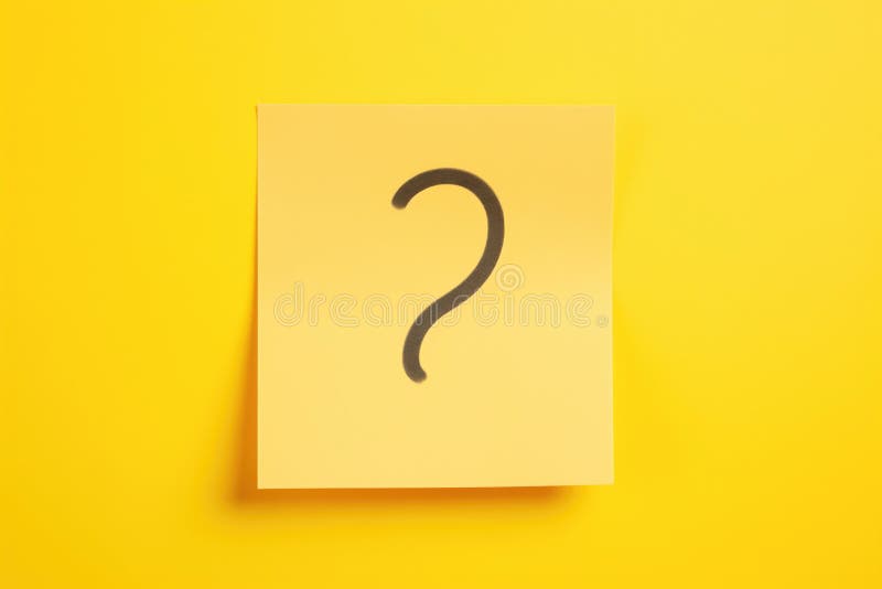 Curious Question Mark on a Sticky Note Stock Illustration ...