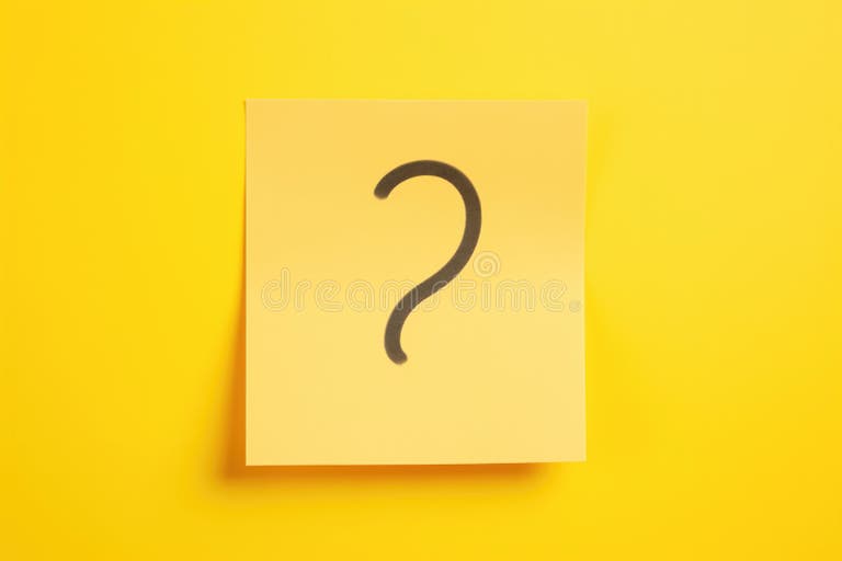 Curious Question Mark on a Sticky Note Stock Illustration ...