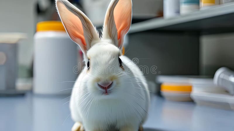 Curious Rabbit in Laboratory Setting Stock Footage - Video of rabbit ...