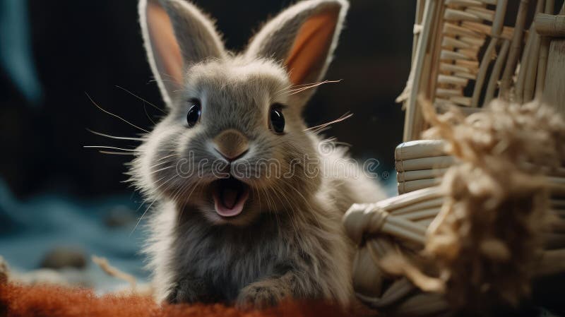 Curious Rabbit Playing with Toys Stock Illustration - Illustration of ...