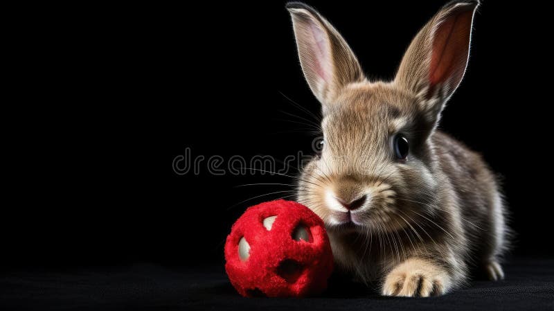 Curious Rabbit Playing with Toys Stock Illustration - Illustration of ...
