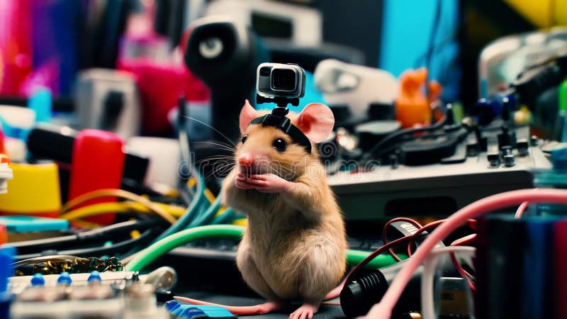 Curious Rodent Recording Workplace Exploration, Navigating Electronic ...