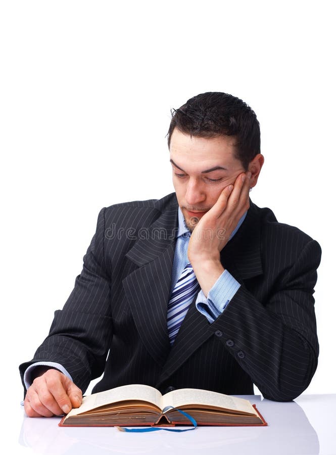 Curious Reading. stock photo. Image of good, adult, corporate - 14049334