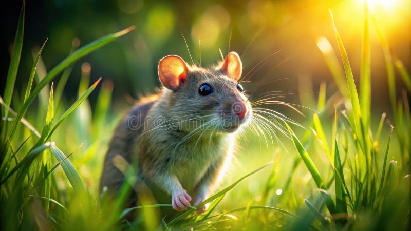 A Curious Rodent Basking in the Warm Sunlight of a Summer Meadow ...