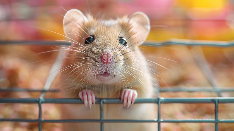 Curious Rodent in Cage stock photo. Image of indoor - 309653778