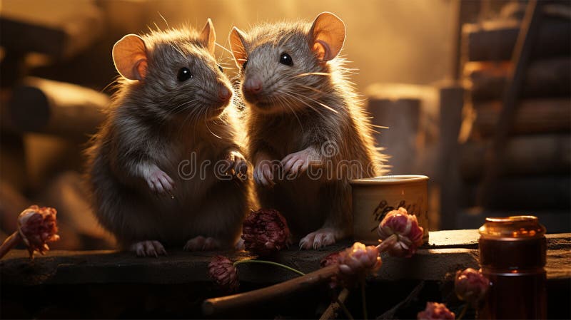 Curious Rodent Pals stock image. Image of friendship - 308219297
