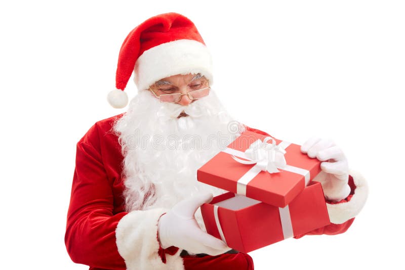 Curious Santa stock photo. Image of celebration, eyeglasses - 16064122
