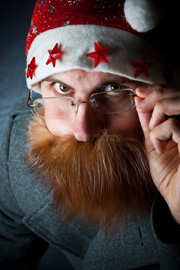 Curious Santa stock image. Image of glasses, stars, attractive - 17327983