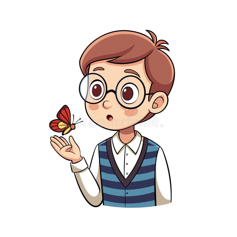 Curious Scholar Cartoon Character Stock Vector - Illustration of joyful ...